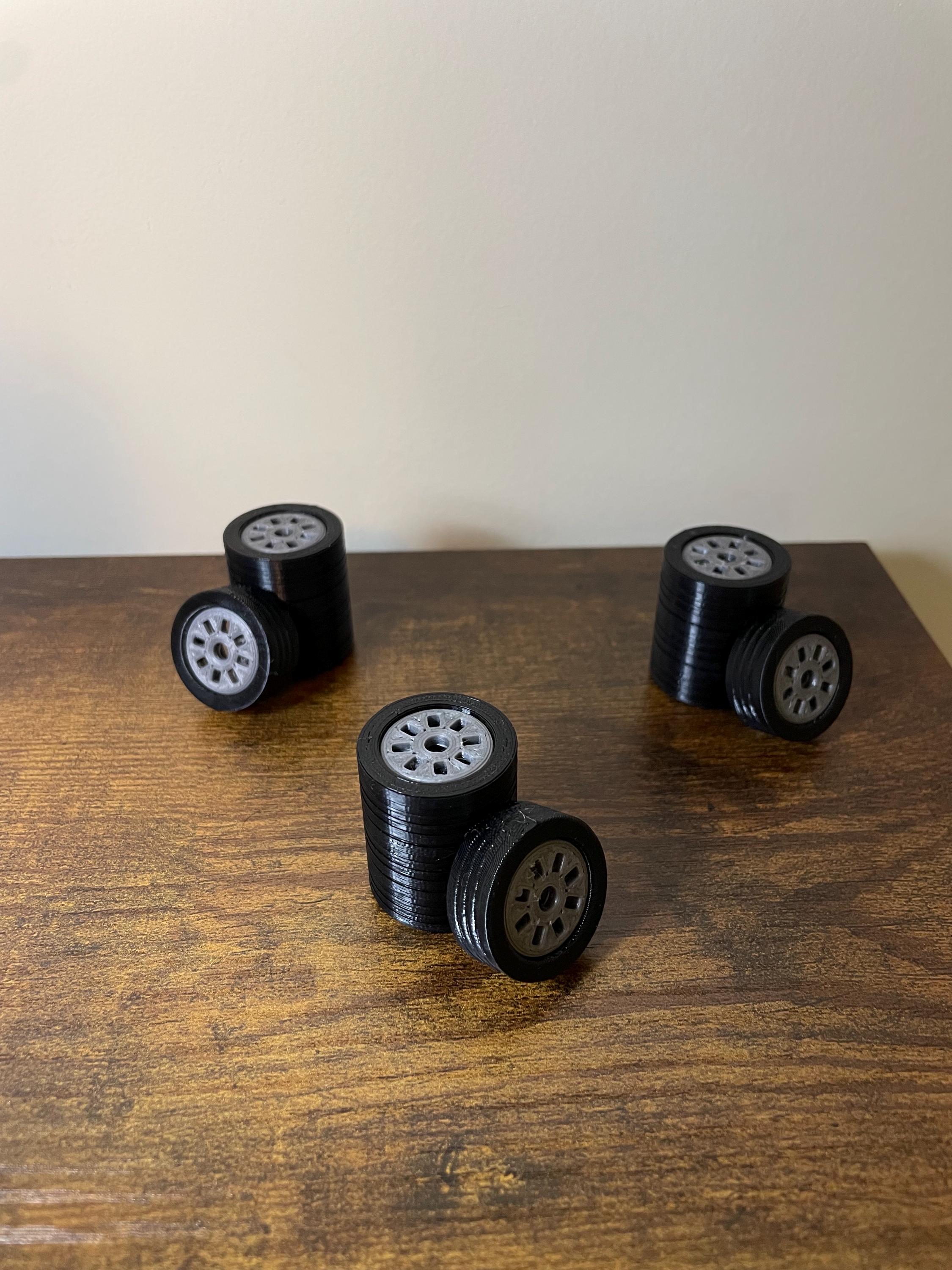 3 Mini Car Tire Stack, Race Car Tires Stack, Miniature Car Tires, Black ...