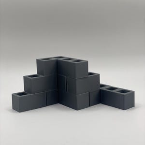 10 Mini Cinder Blocks, Stackable, Gray, Plastic, Brick's. - Etsy