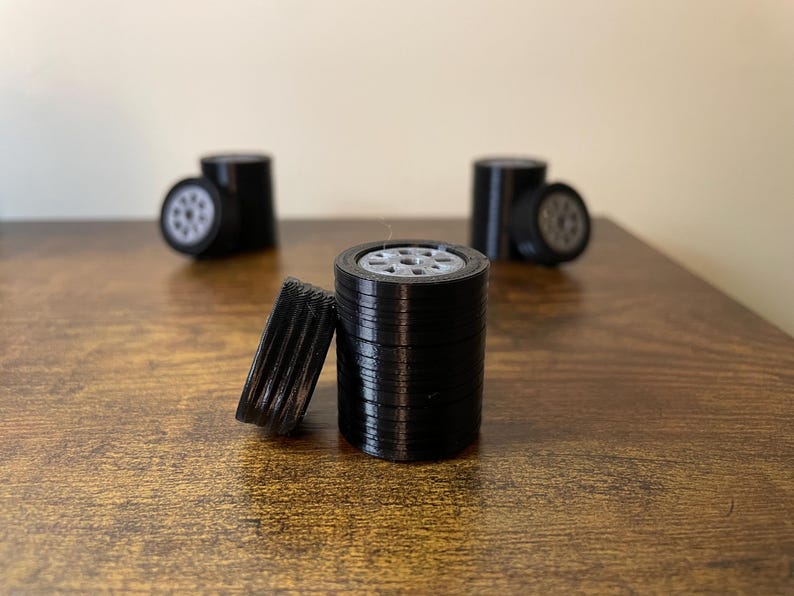 3 Mini Car Tire Stack, Race Car Tires Stack, Miniature Car Tires, Black ...