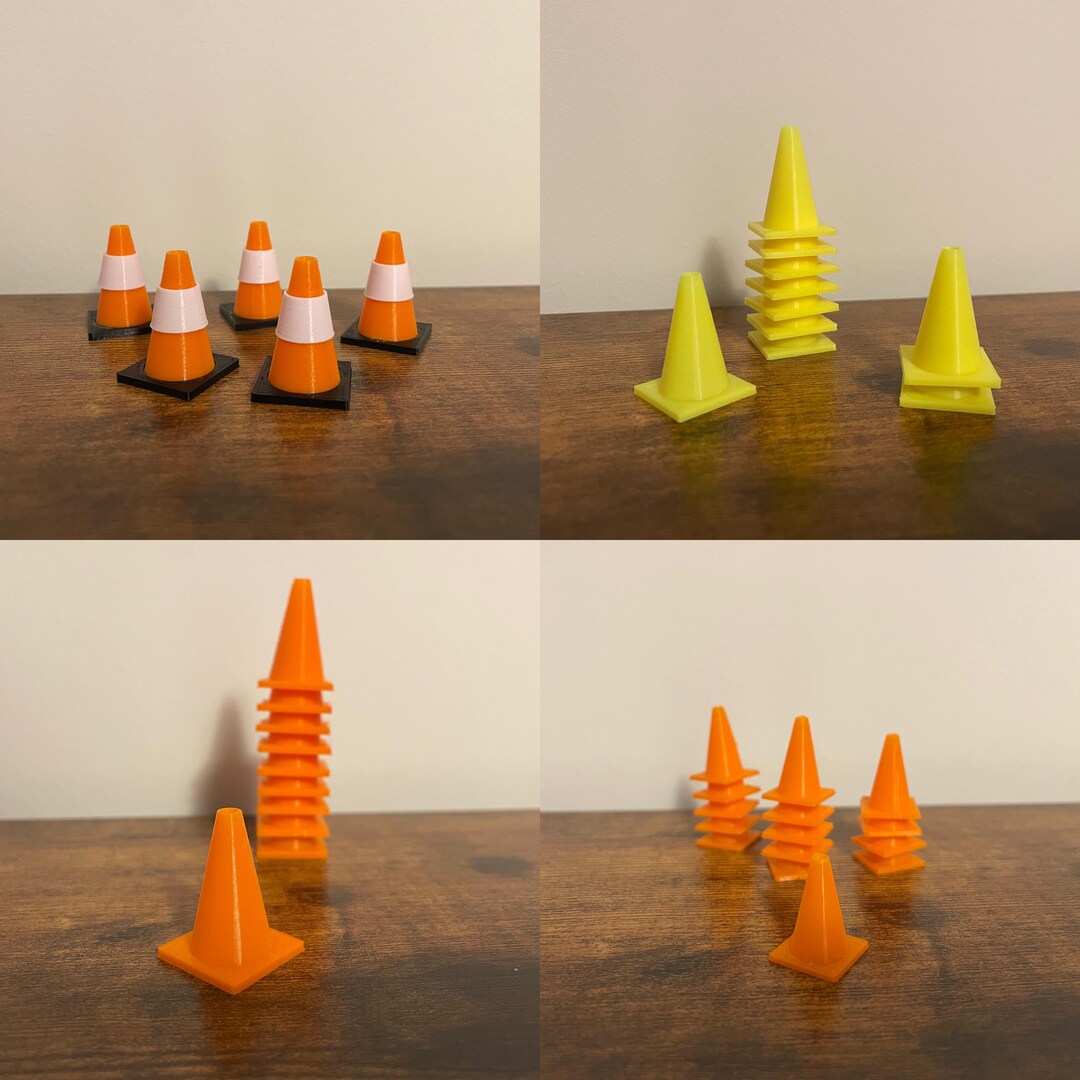 Mini Traffic Cones, 30mm. Tall, Orange/ Neon Green Cones, Plastic ...