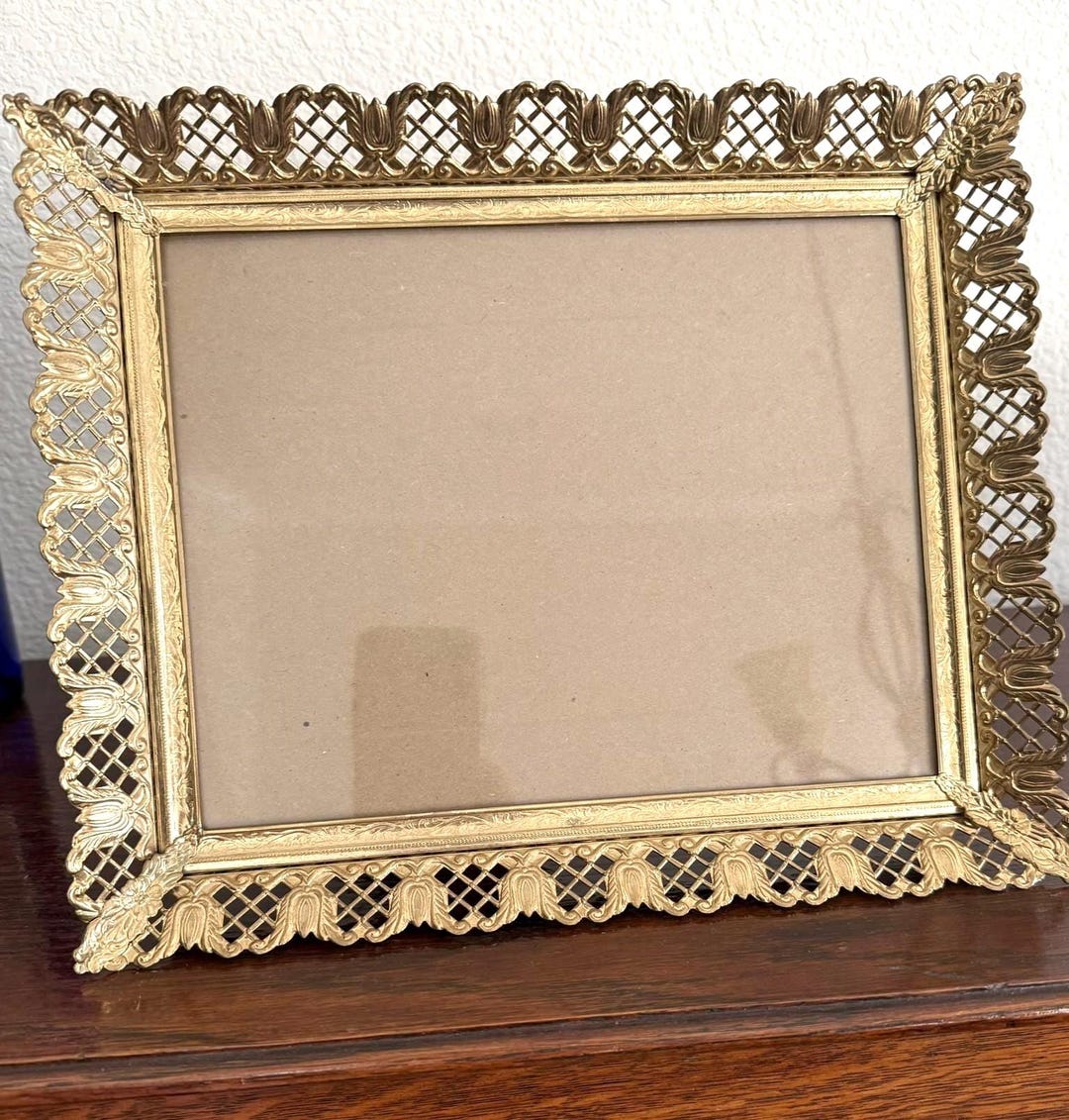 Vintage Ornate Gold Metal Filigree Picture Frame - Etsy