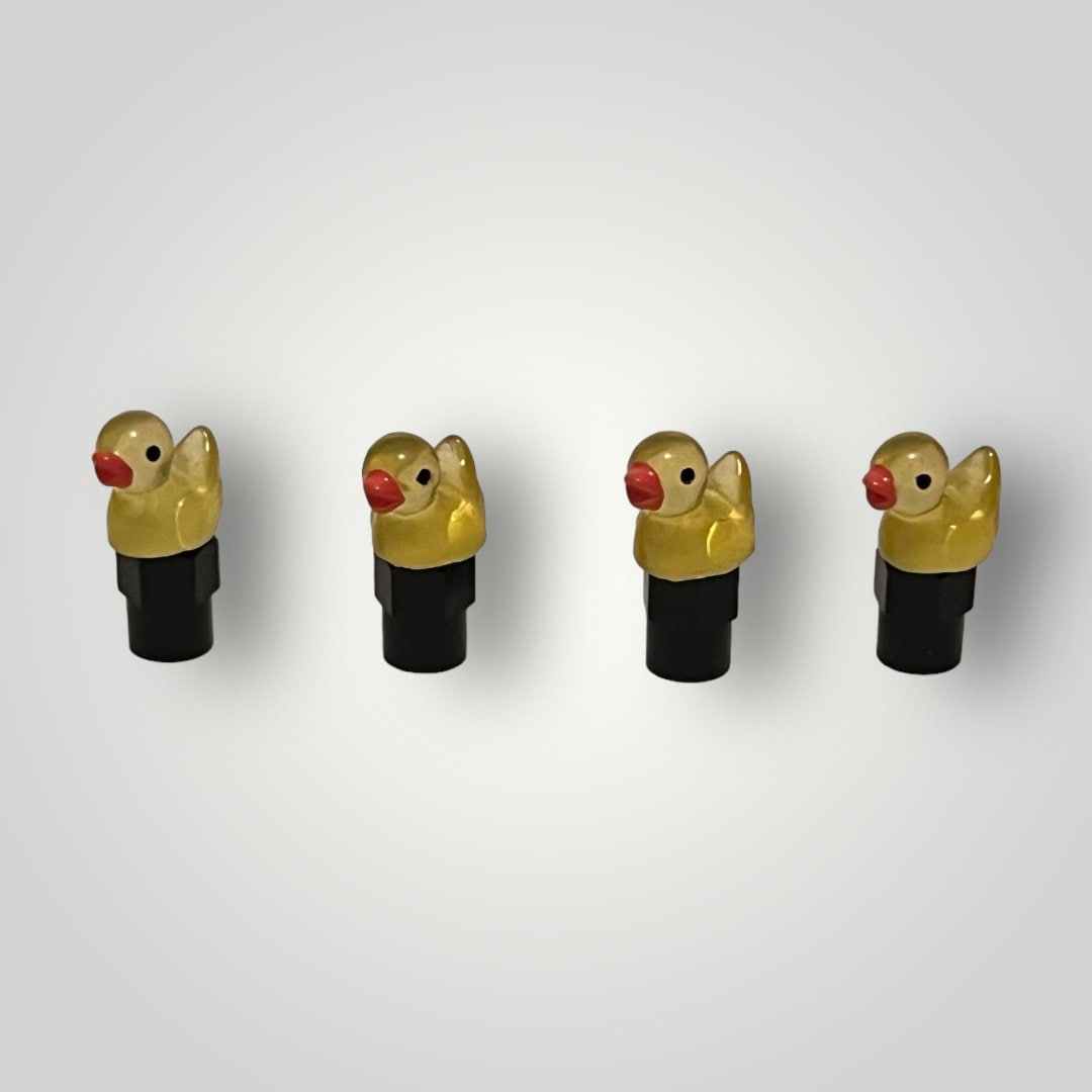 Tiny Yellow Glow Rubber Duck Tire Valve Cap Black, Glow in the Dark ...