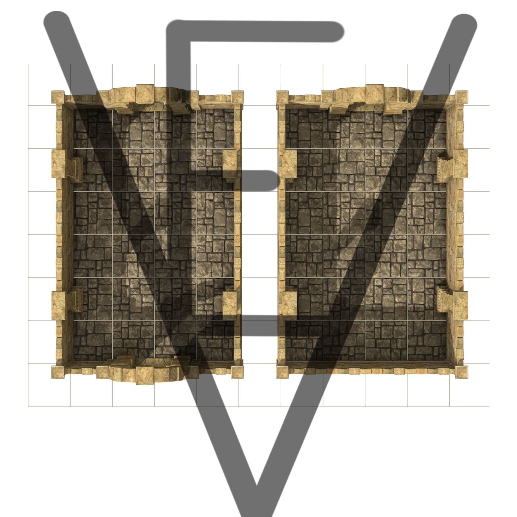 Ancient Crypt Dungeon Tiles, Basic Hallways and Rooms - Etsy