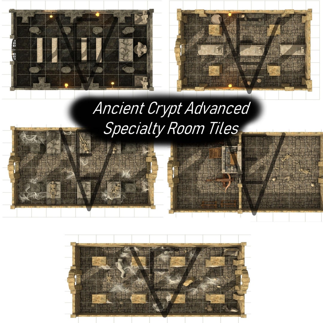 Ancient Crypt Dungeon Tiles, Advanced Specialty Rooms - Etsy