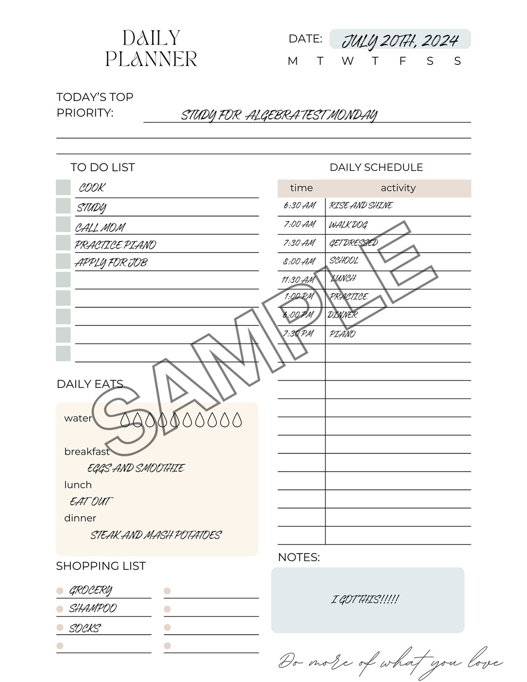 Daily Planner - Etsy