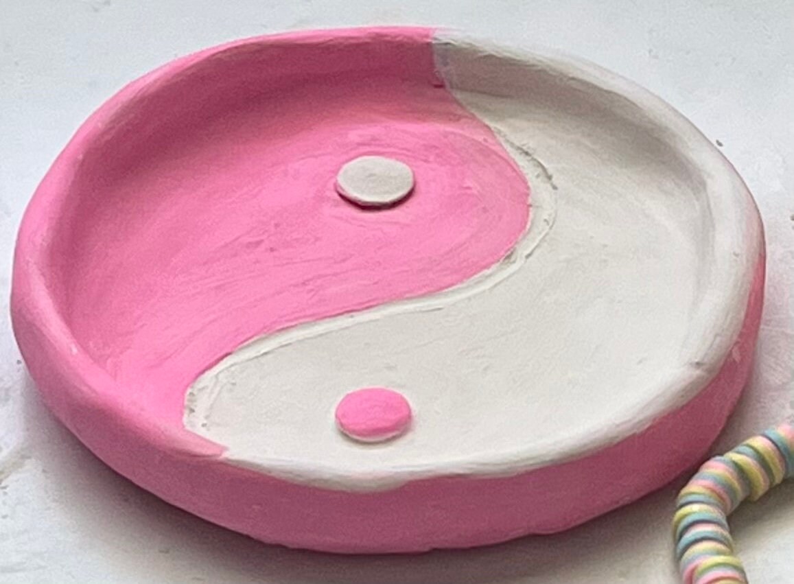 Pink and White Yin Yang Tray - Etsy