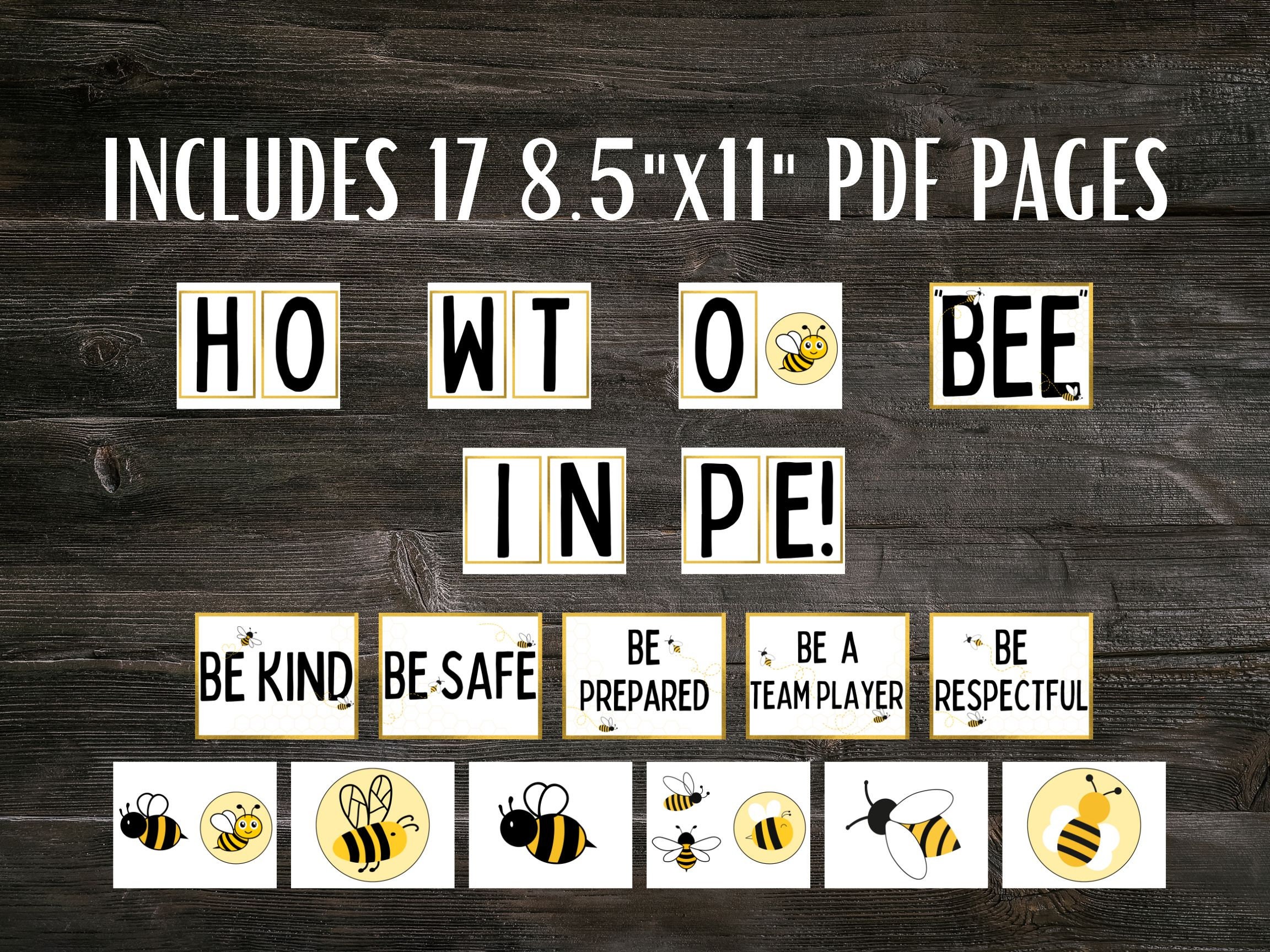 Physical Education/gym Bulletin Board Rules & Expectations "how to BEE ...