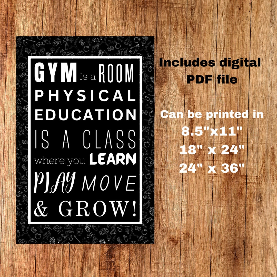 Gym Vs Physical Education Poster "gym is a Room Physical Education is a ...