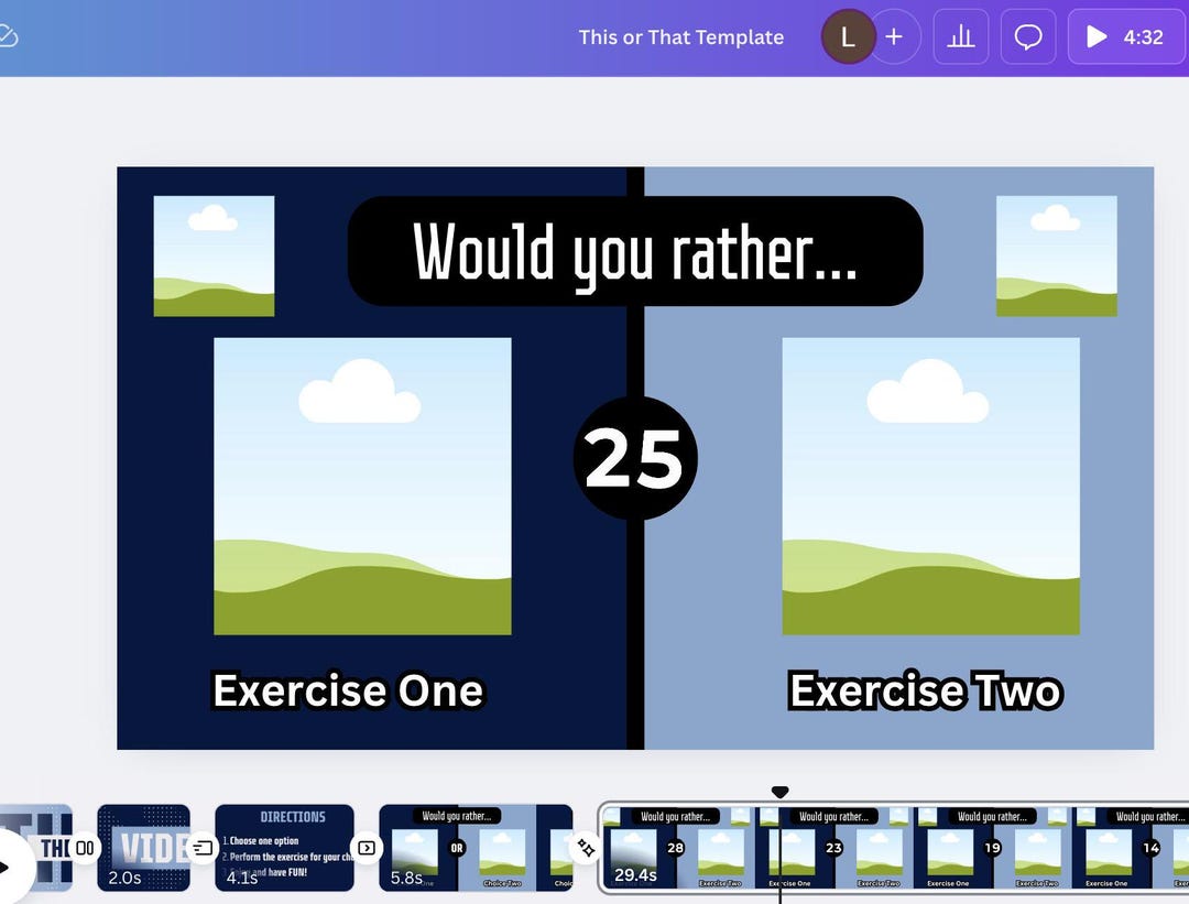 This or That/would You Rather EDITABLE Canva Video Template Elementary ...