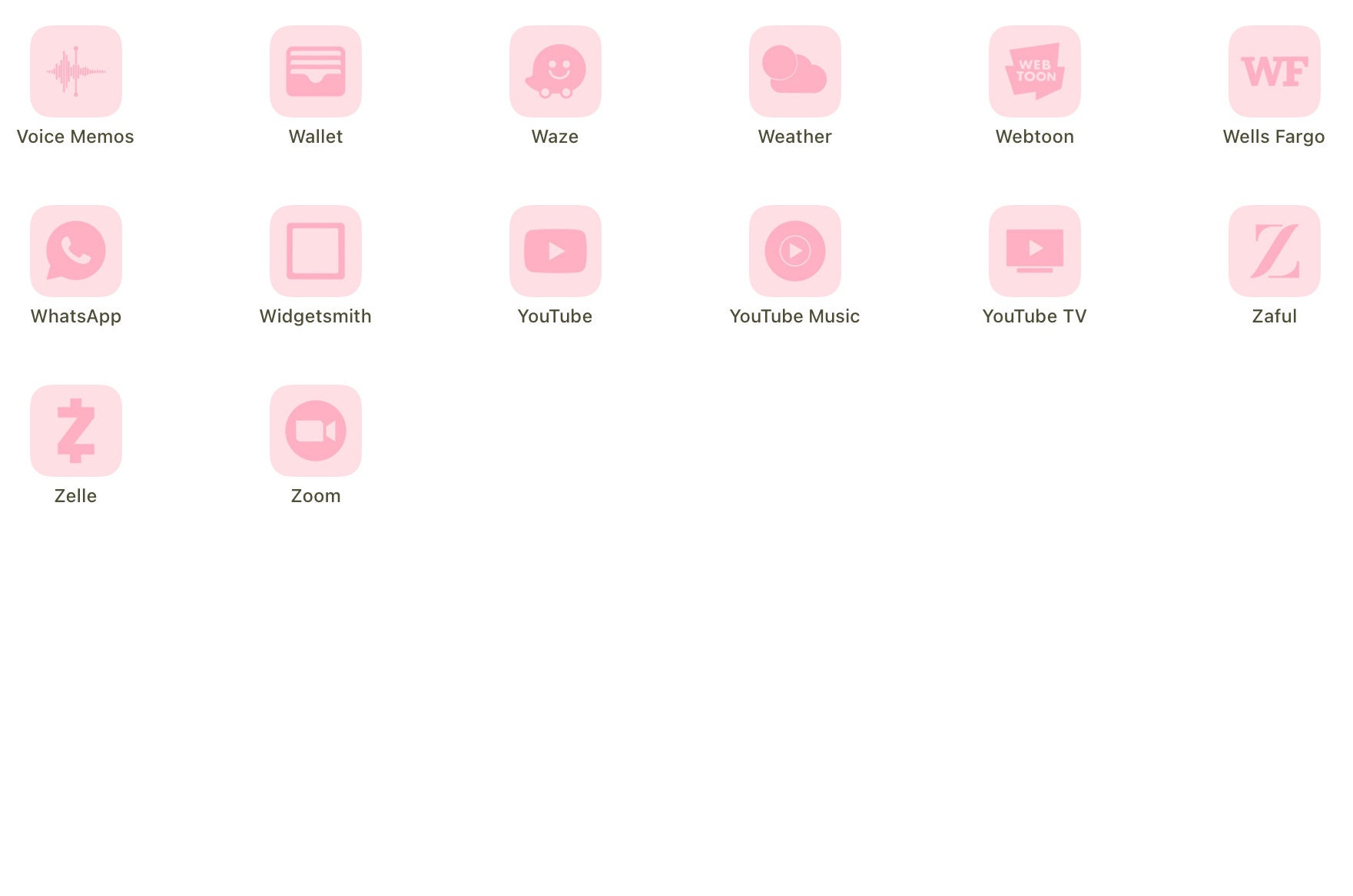 Custom Baby Pink App Icons - Etsy
