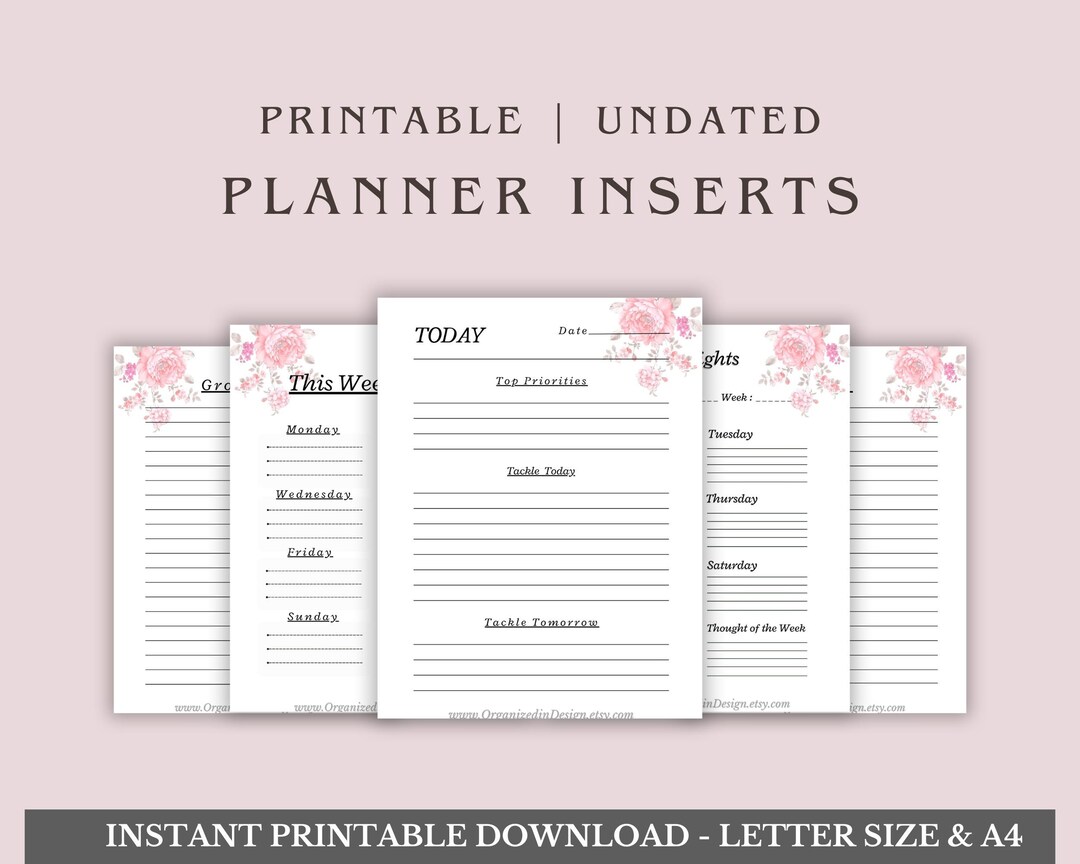 Pink Rose Printable Planner Inserts! Introducing Our Latest Addition to ...