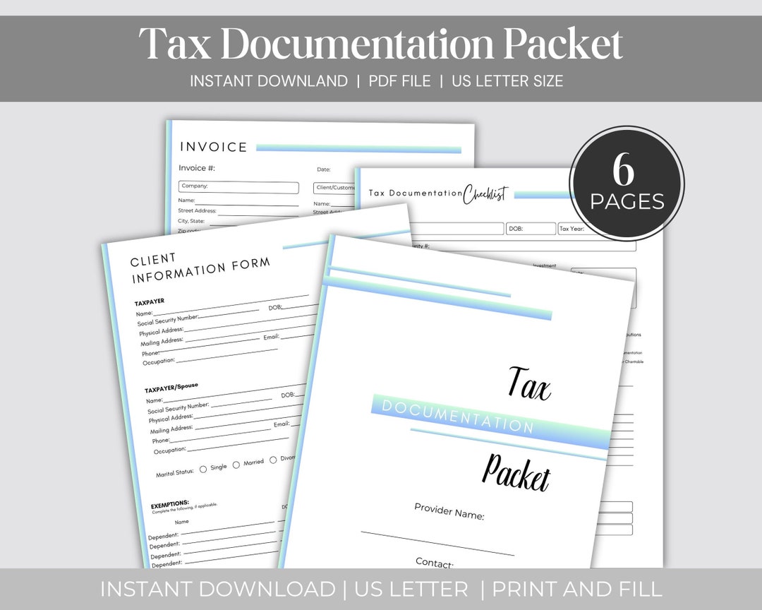 Tax Prep Printable Packet for Stress-free Filings - Etsy