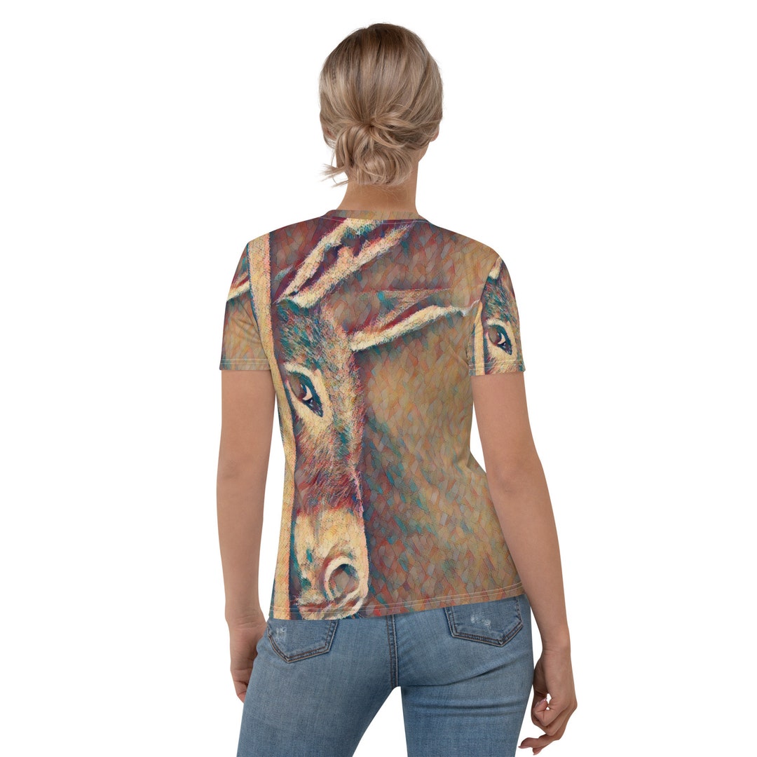 Peek-a-boo Burro Donkey Western Art All Over Print Women's T-shirt - Etsy