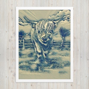 Mini Moo Cow Farmhouse Ranch Style Framed Poster - Etsy