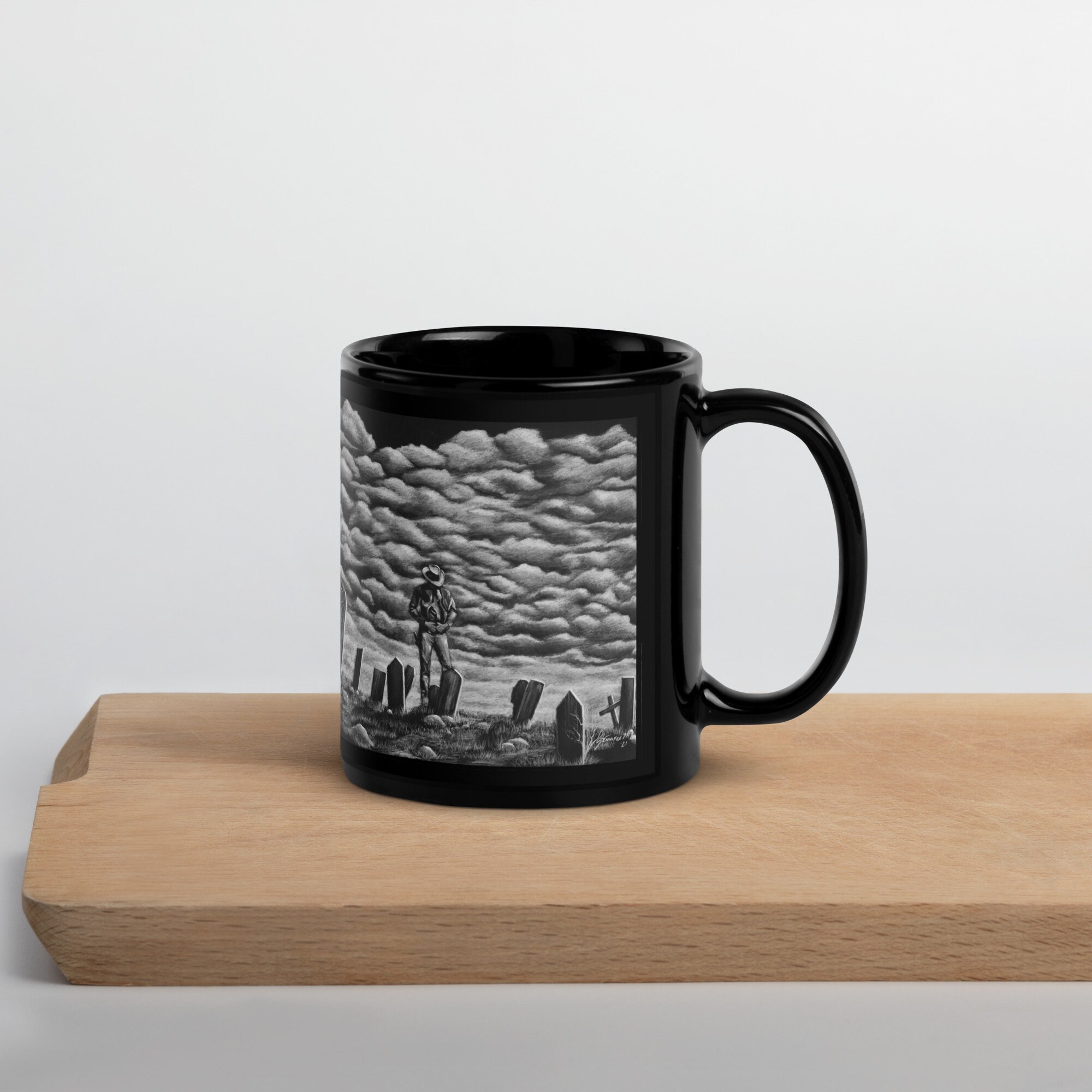 Gunsmoke Boot Hill Artwork Drawing Black Glossy Coffee Mug - Etsy