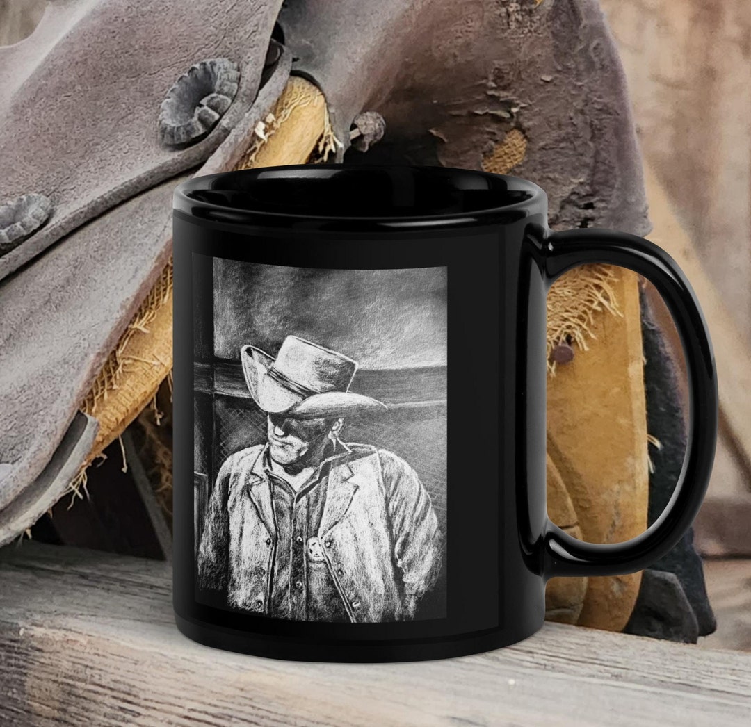 Matt Dillon Western Charcoal Black Glossy Coffee Tea Mug - Etsy