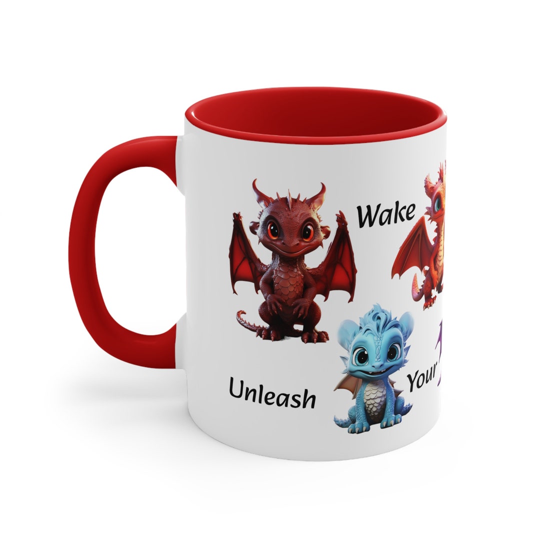 Mug With Dragon Mug With Bright Baby Dragon Mug With Sayings Dragon ...
