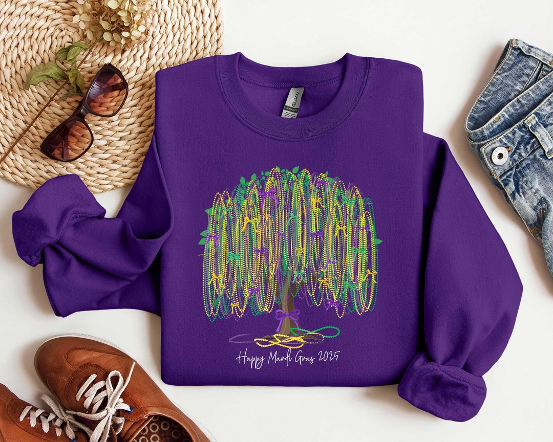 Mardi Grad Bead Tree Shirt, Mardi Gras, NOLA Shirt, Mardi Gras Shirt ...