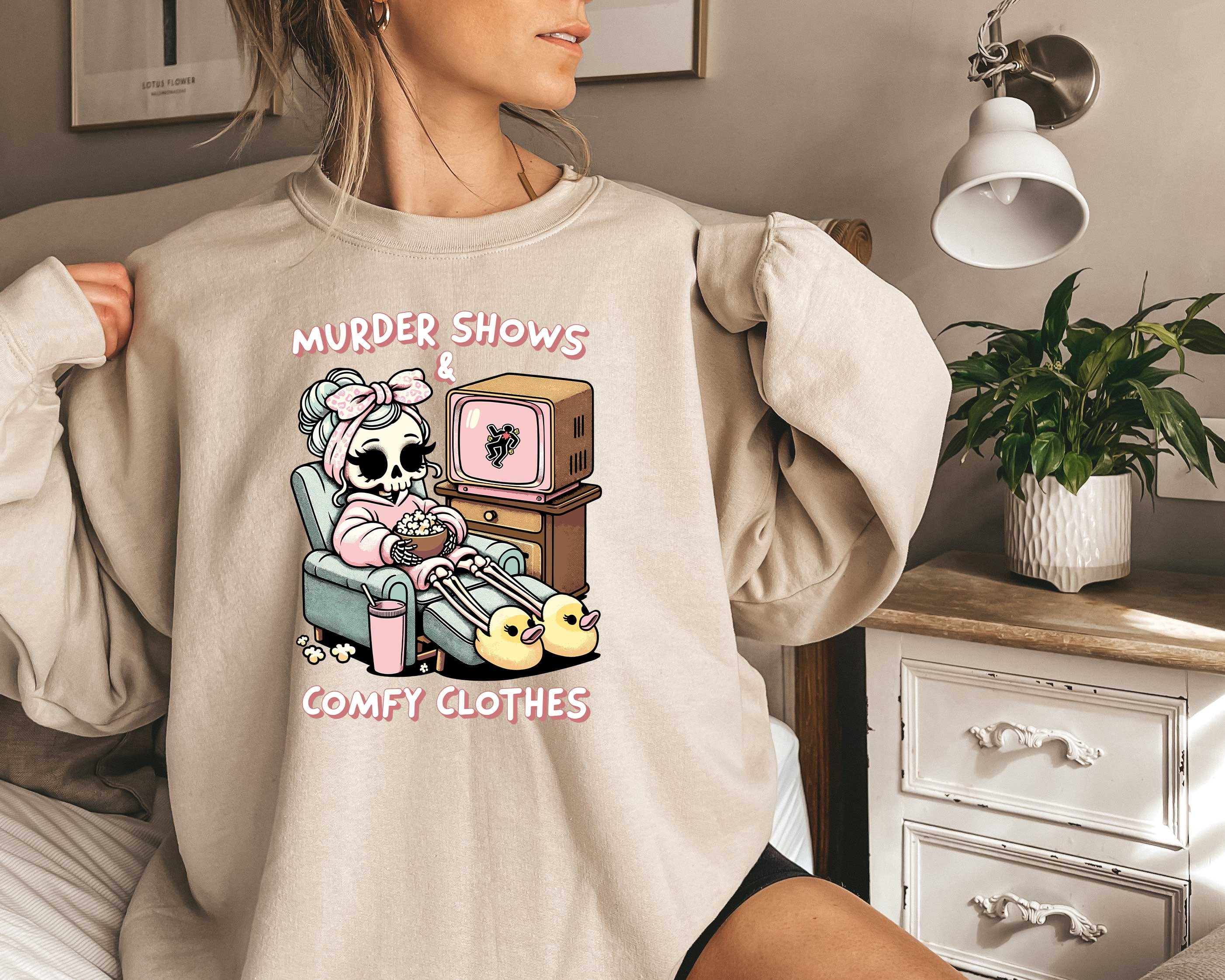 True Crime Sweater for Women, I Like Murder Shows Comfy Clothes ...