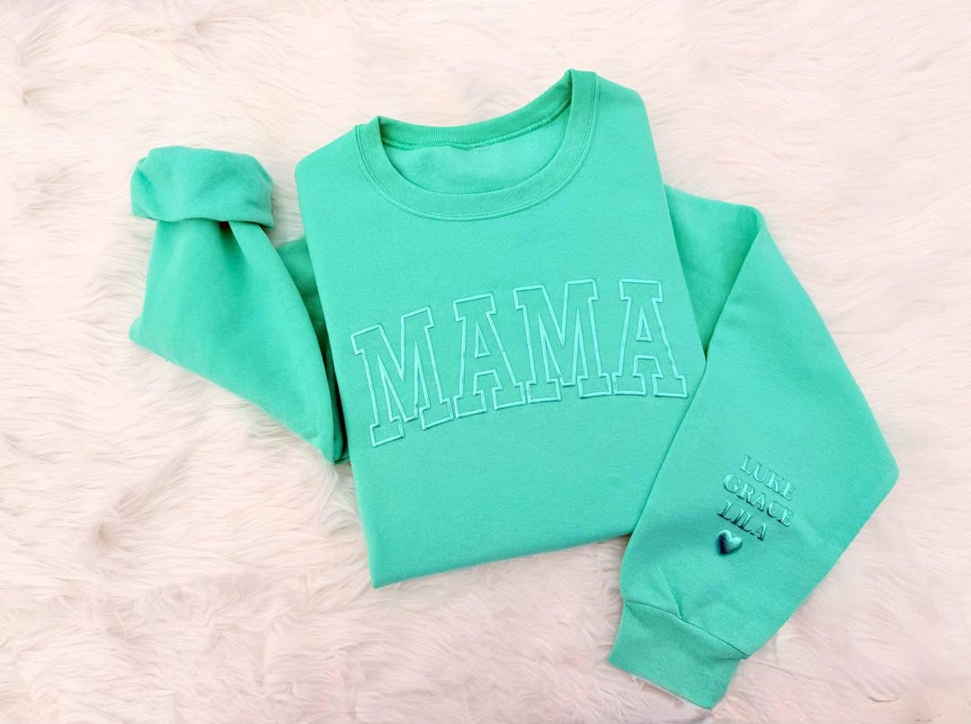 Embossed Mama Sweatshirt, Puff Letters Sweater, Custom Puffy Sweatshirt ...