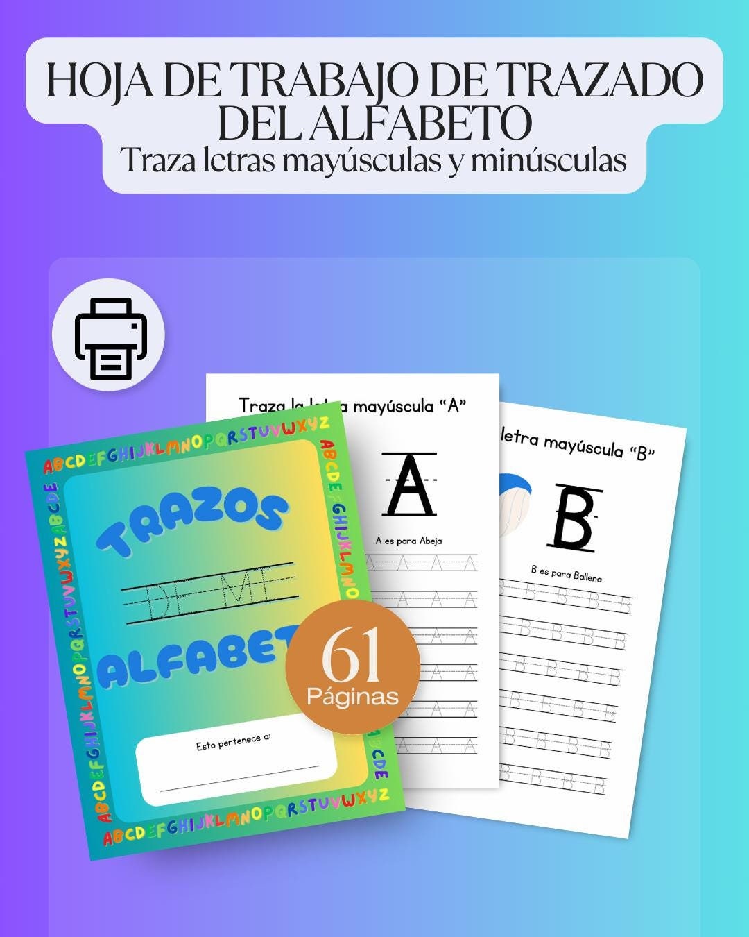 Spanish Alphabet Tracing Worksheet | Uppercase & Lowercase (printable ...