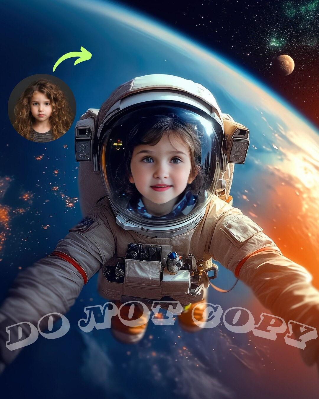 Custom Astronaut Portrait Personalized NASA Astronaut Kid Portrait Turn ...