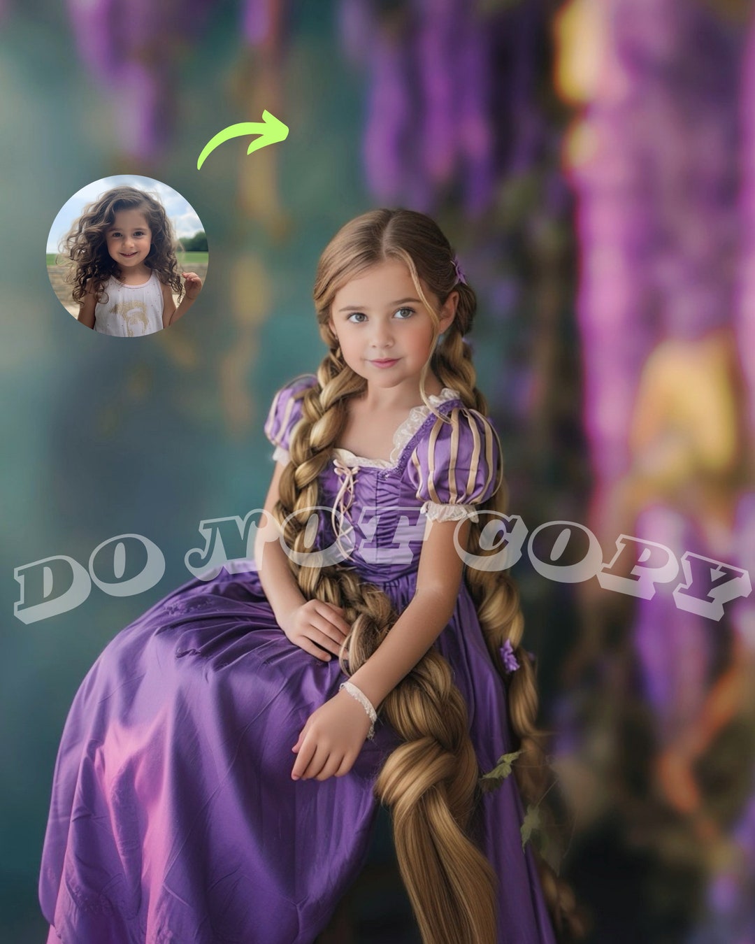 Custom Princess Rapunzel Portrait Personalized Princess Portrait From ...