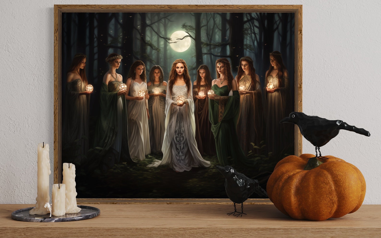 Moon Calling Magic Witchy Ritual Mythical Wall Art Witch Art Print ...