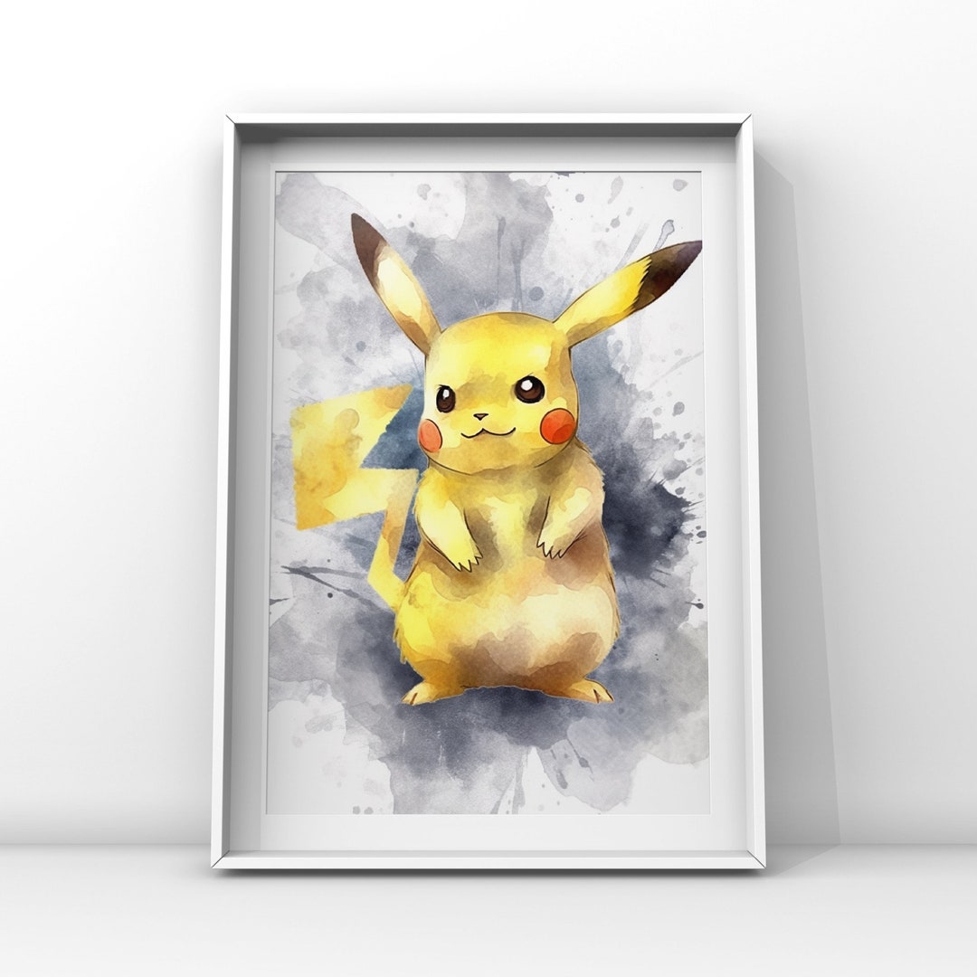 Pikachu Pokemon Watercolor Prints Set 3 Pikachu Wall Art - Etsy