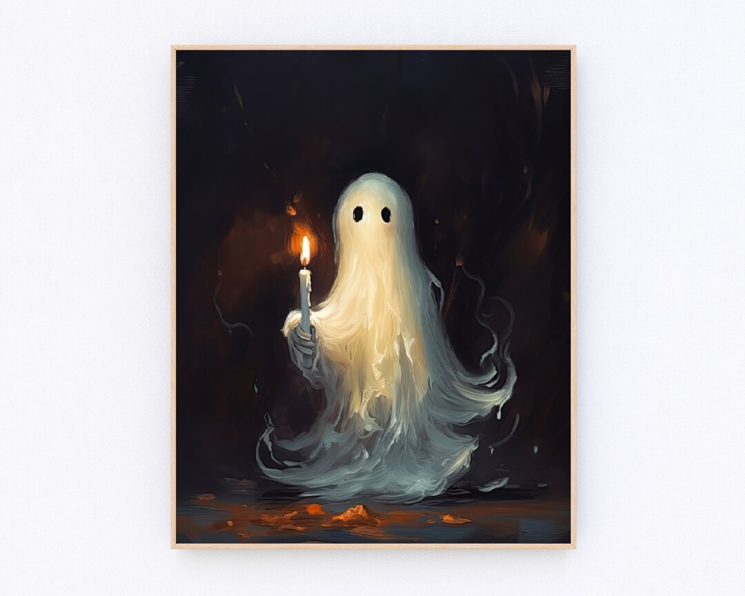 Ghost Holding A Candle Haunting Ghost Vintage Poster Halloween Decor ...