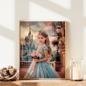 Custom Princess Portrait Cinderella Portrait Personalized Princess ...