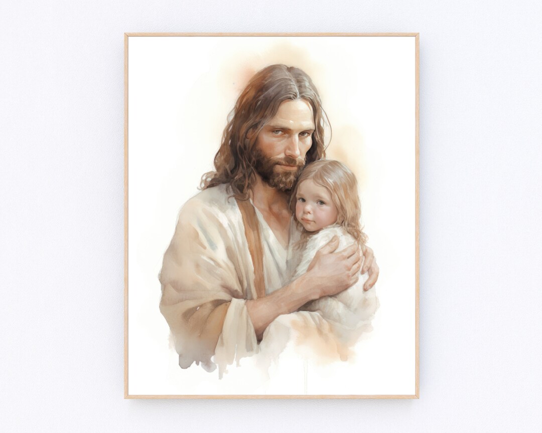 Jesus and Child Painting Christian Digital Art Christian Prayer Wall ...