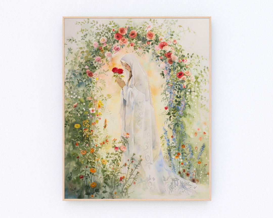 Mary Knows the Way Mother Mary Poster Blessed Virgin Mary Painting ...