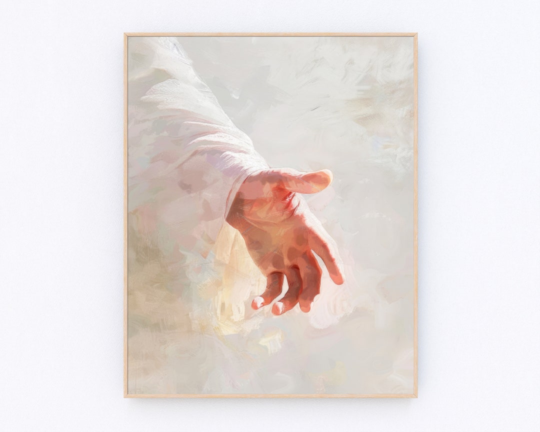 By His Wounds Graven on His Palms Jesus Christ's Hands Painting Christian Digital Art Catholic ...