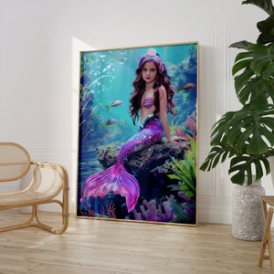 Custom Mermaid Portrait Custom Princess Portrait Mermaid Gifts ...