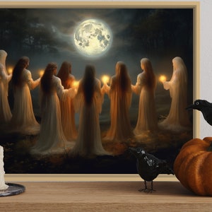 Moon Calling Magic Witchy Ritual Mythical Wall Art Set 2 Witch Art ...