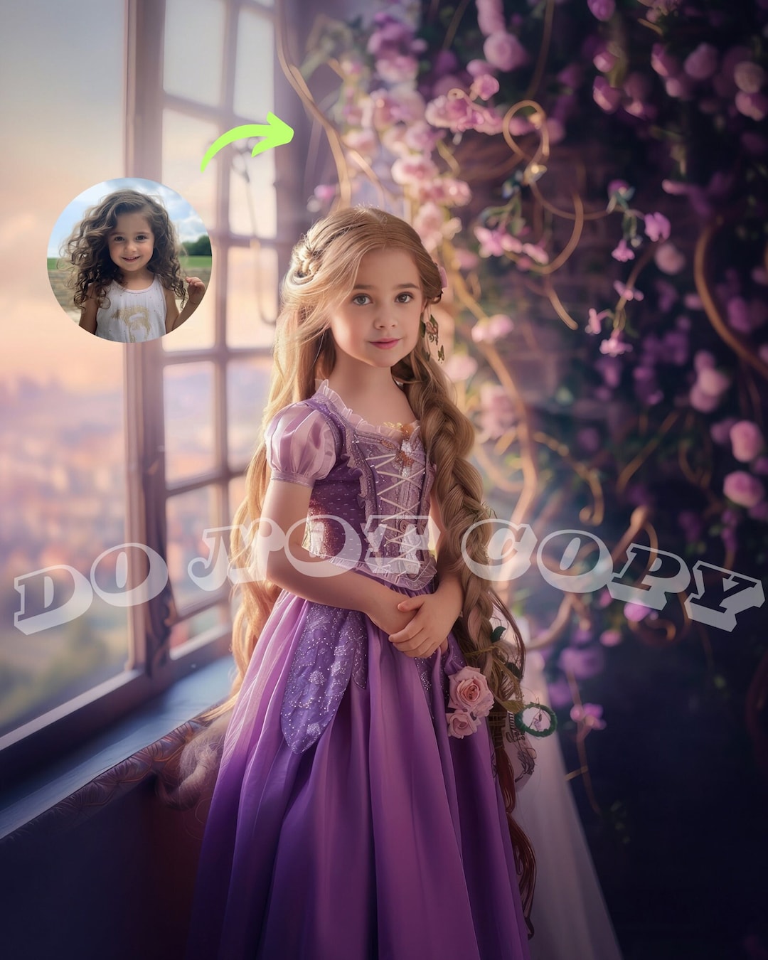 Custom Princess Rapunzel Portrait Personalized Princess Portrait From ...