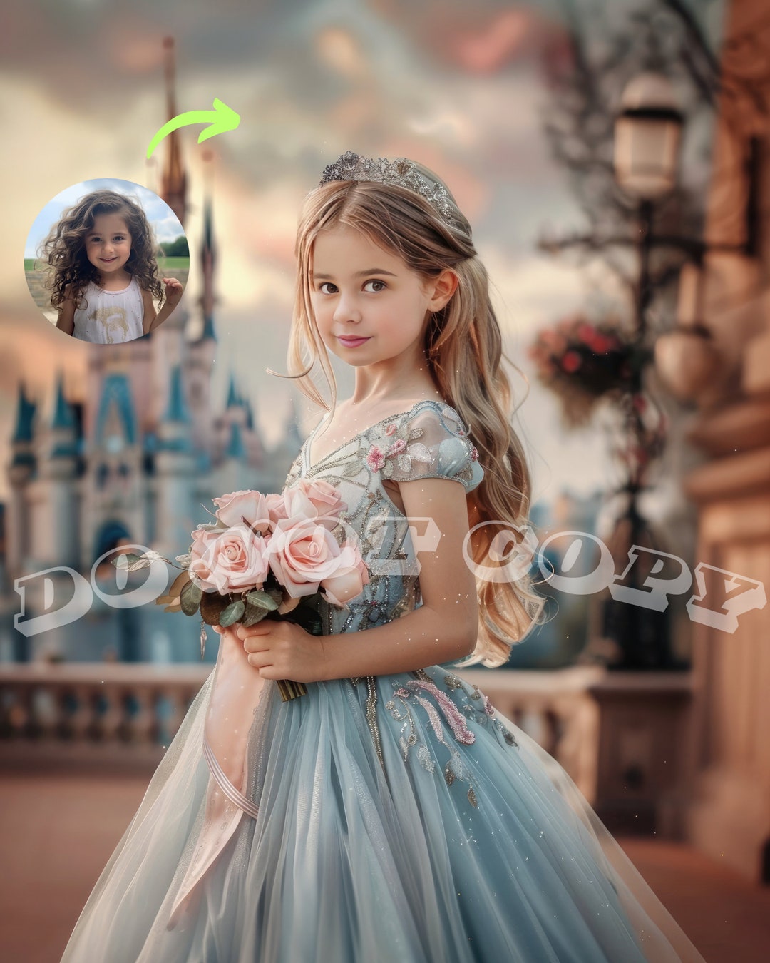 Custom Princess Portrait Cinderella Portrait Personalized Princess ...