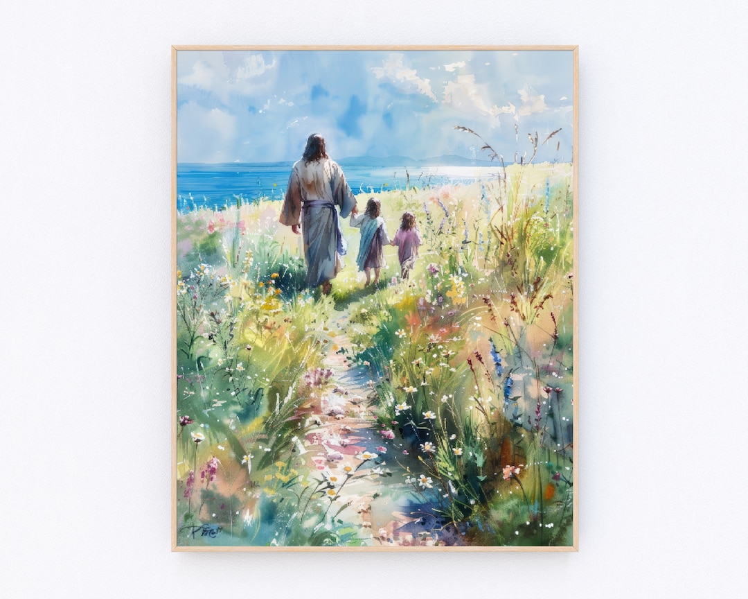 Jesus and Child Painting Christian Digital Art Christian Prayer Wall ...