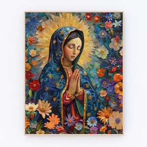 Mother of Mary Poster Mother of God Blessed Virgin Mary Oil Painting ...
