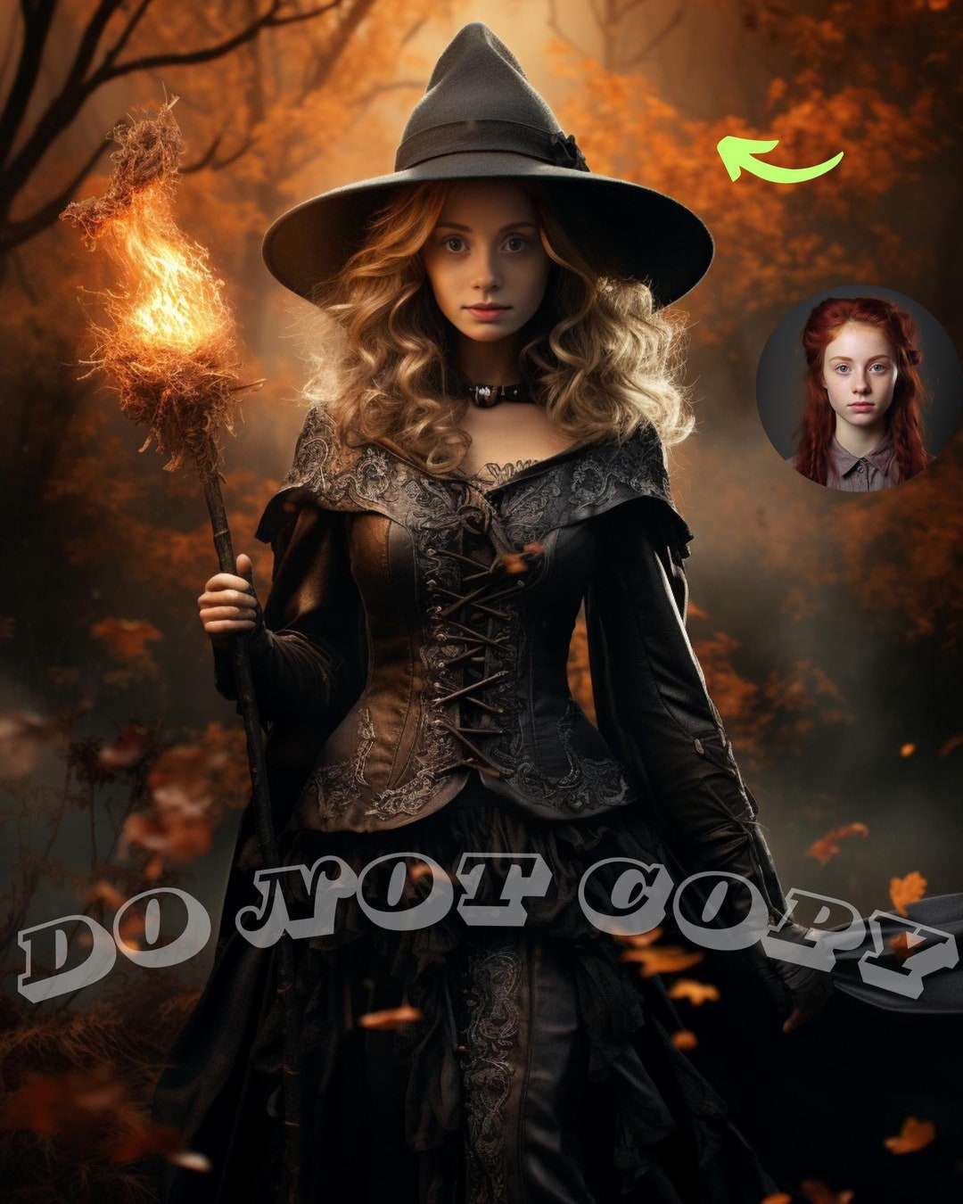 Personalized Moody Dark Wall Art Custom Witch Portrait From Photo Witches Painting Funny Gift ...