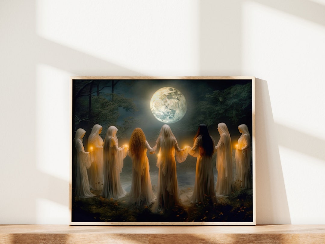 Moon Calling Magic Witchy Ritual Mythical Wall Art Set 2 Witch Art ...