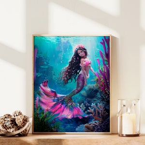 Custom Mermaid Portrait Custom Princess Portrait Mermaid Gifts ...