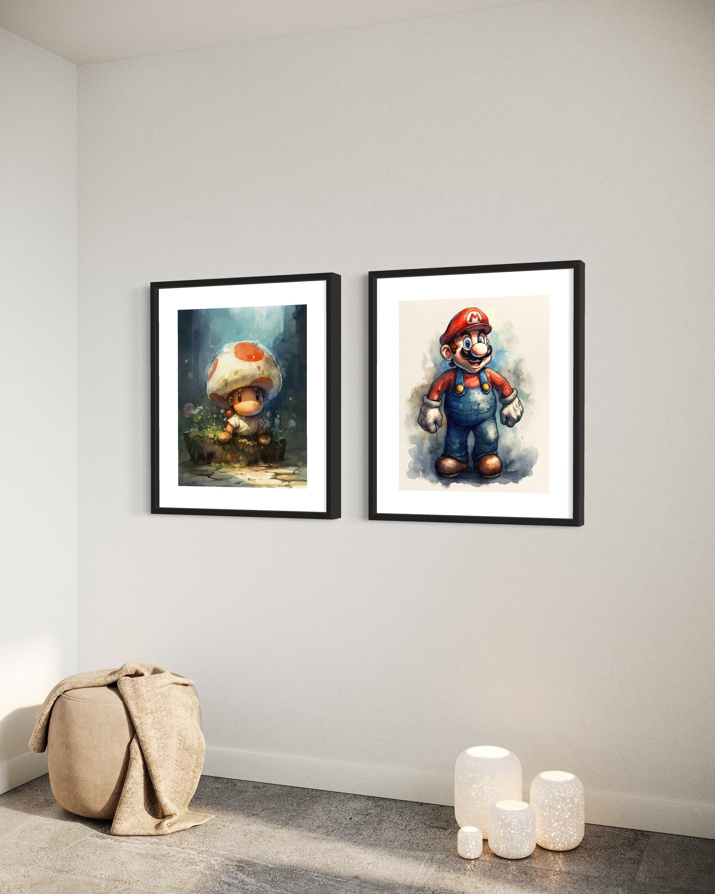 Super Mario Watercolor Prints Super Mario Wall Art Nursery - Etsy