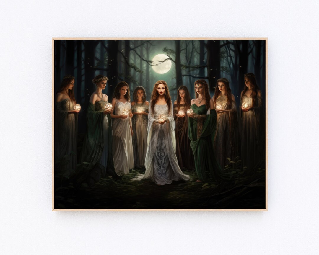 Moon Calling Magic Witchy Ritual Mythical Wall Art Witch Art Print ...