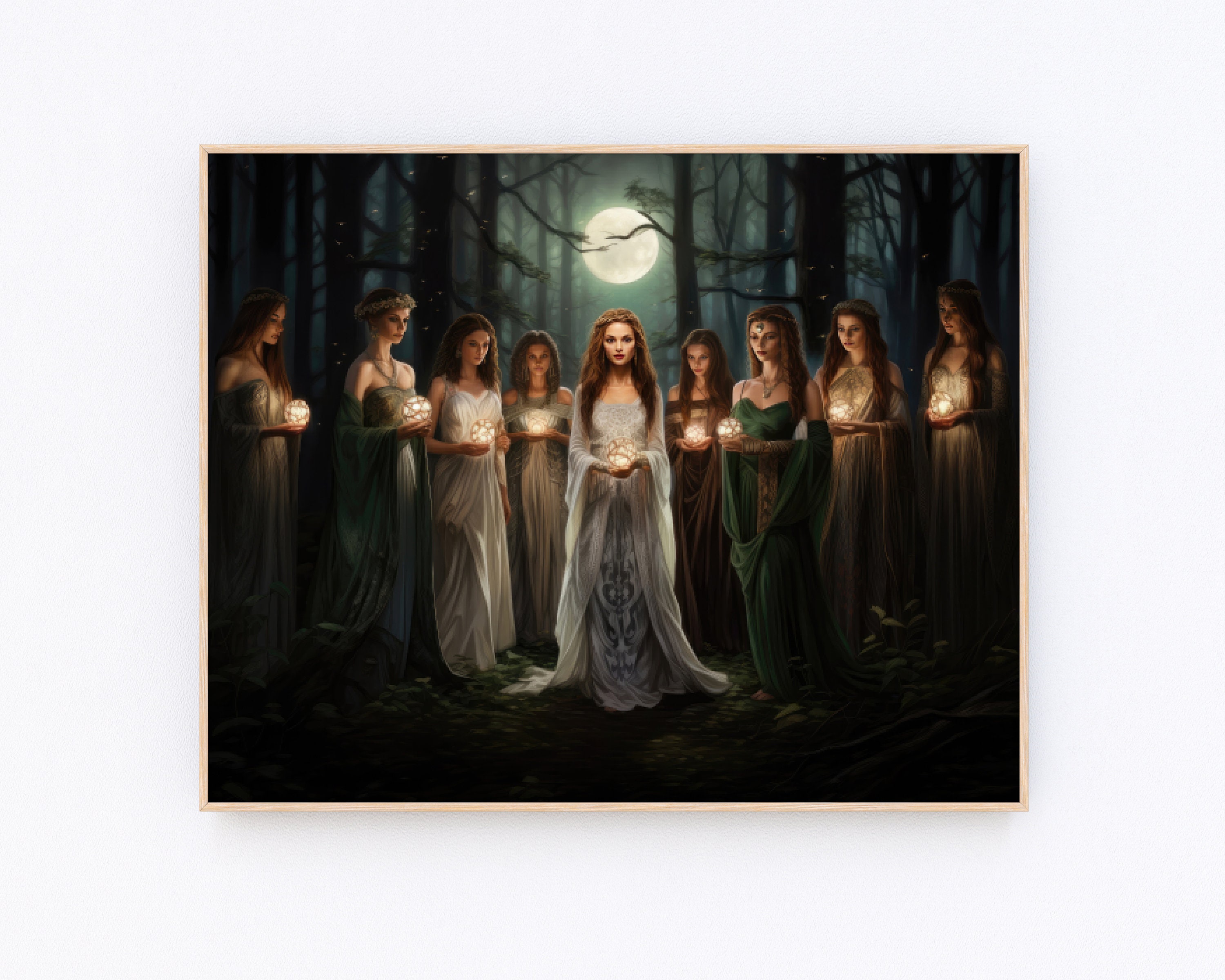 Moon Calling Magic Witchy Ritual Mythical Wall Art Witch Art Print ...