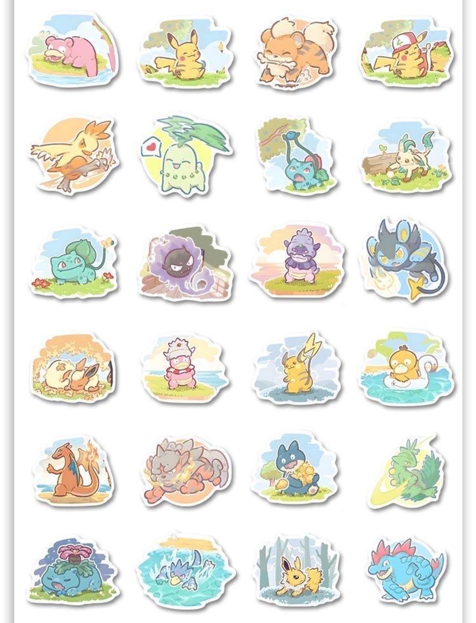 Pokémon Sticker Decals Die Cut Waterproof Vinyl Chibi Gift for Friends ...