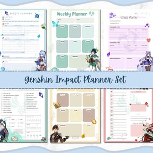 Genshin Impact Planner Set, Weekly, Daily, Habit Tracker, Budget ...