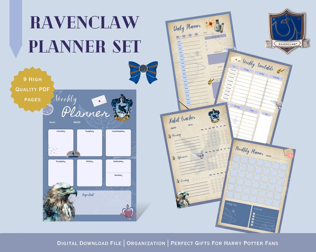 Ravenclaw-inspired Digital Planner Bundle, Potter Wizards Weekly ...