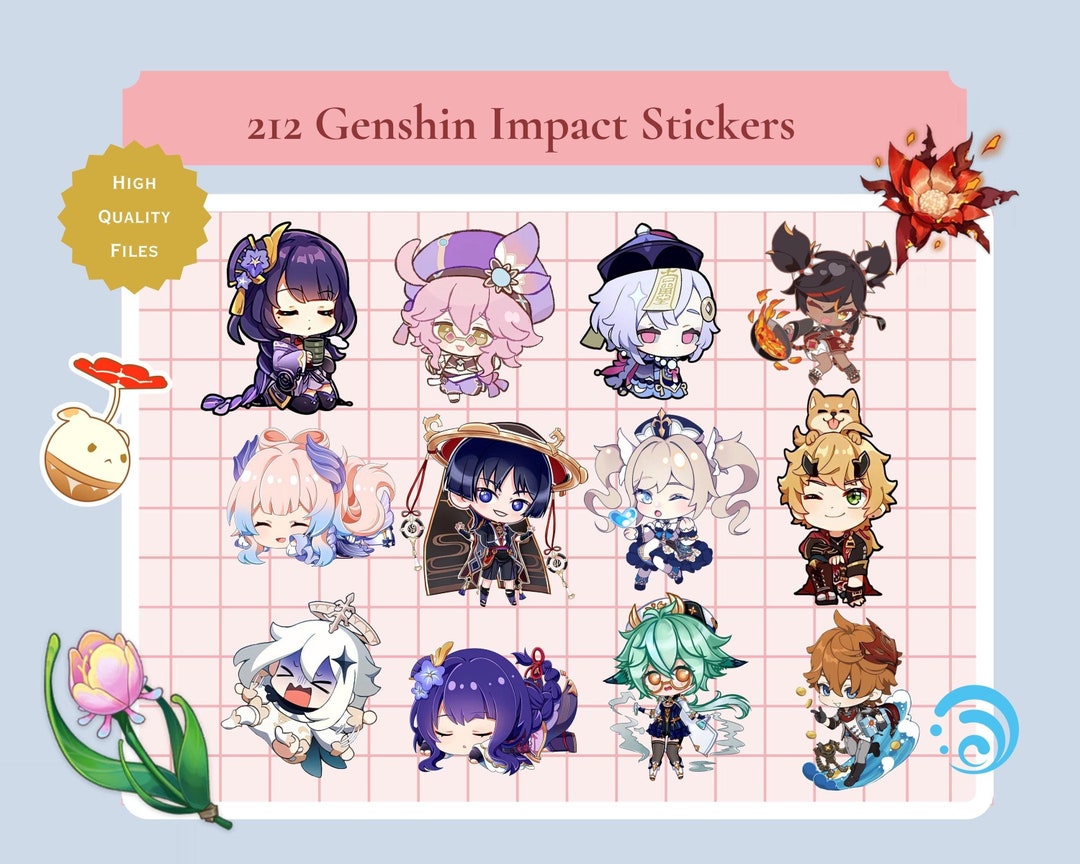 212 Genshin Impact Digital Downloadable Stickers, Journal, Xiao, Kazuha ...